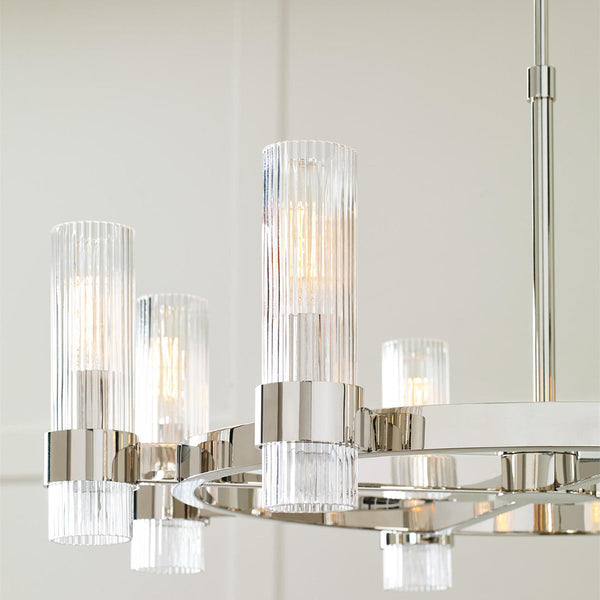 Geneva 8L chandelier - CC1378PN - Bardsleys Lighting